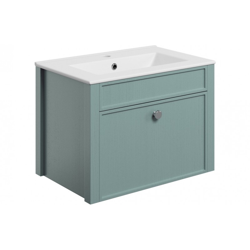Pacifics 605mm Wall Unit & Basin - Sea Green Ash