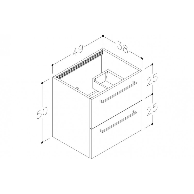 Carlo 510mm Wall Hung 2 Drawer Basin Unit w/Basin - Anthracite Gloss