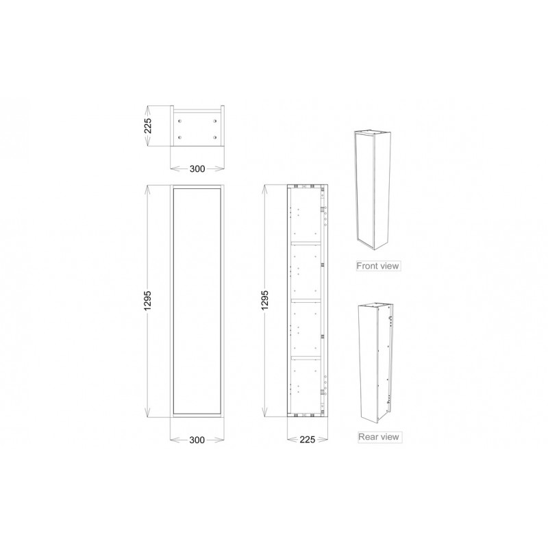 Scene 300mm 1 Door Wall Hung Tall Unit - Matt White