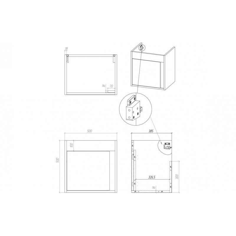 Radar 510mm Wall Hung Unit Inc. Basin - White Gloss