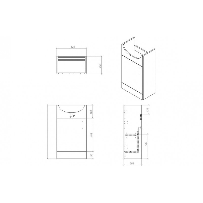 Hudson 450mm Basin Unit & Basin - White Gloss