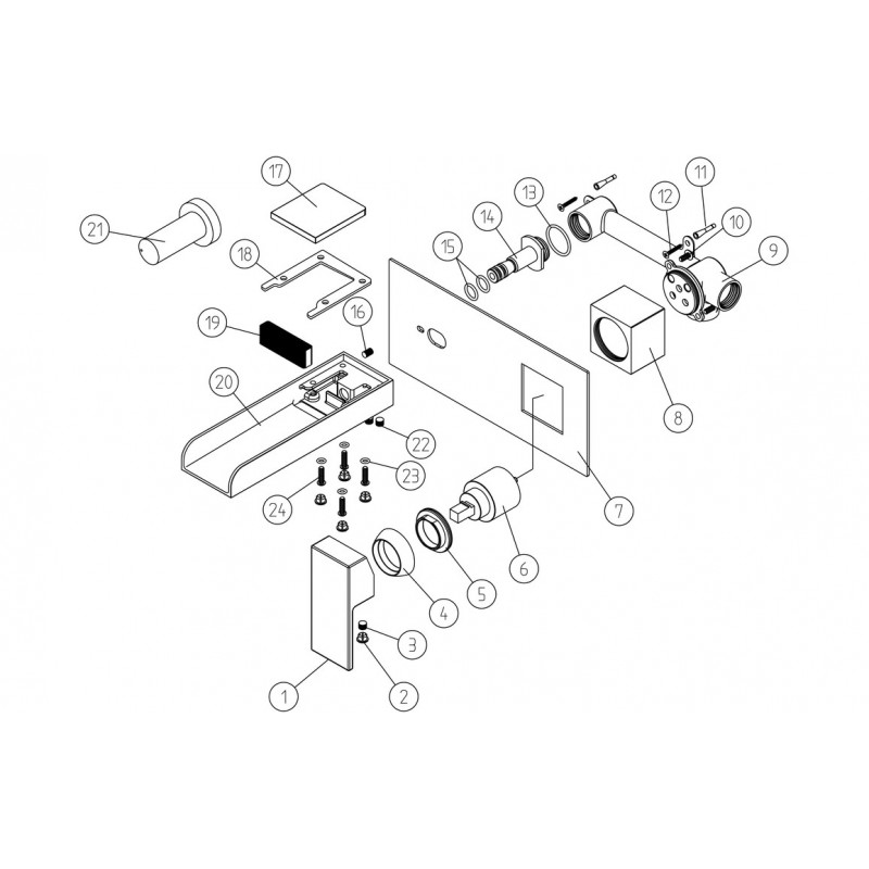 Sharp Wall Mounted Basin Mixer