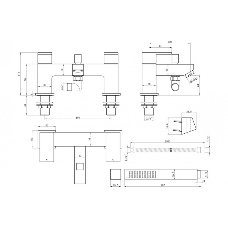Prime Bath/Shower Mixer w/Bracket