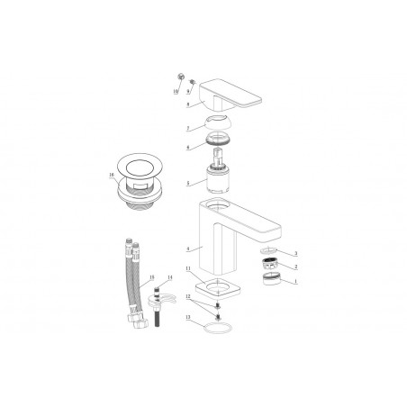 Esco Cloakroom Basin Mixer w/Click-Clack Waste