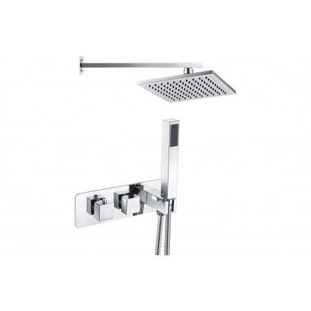 Aero Shower Pack Two - Twin Two Outlet w/Handset & Brass Overhead