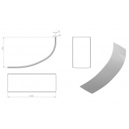 1500mm Offset Corner Bath Panel
