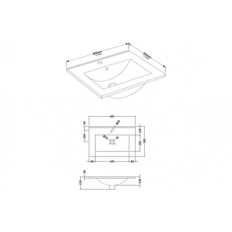Pacifics 610mm Floor Standing Basin Unit & Basin - Satin White Ash