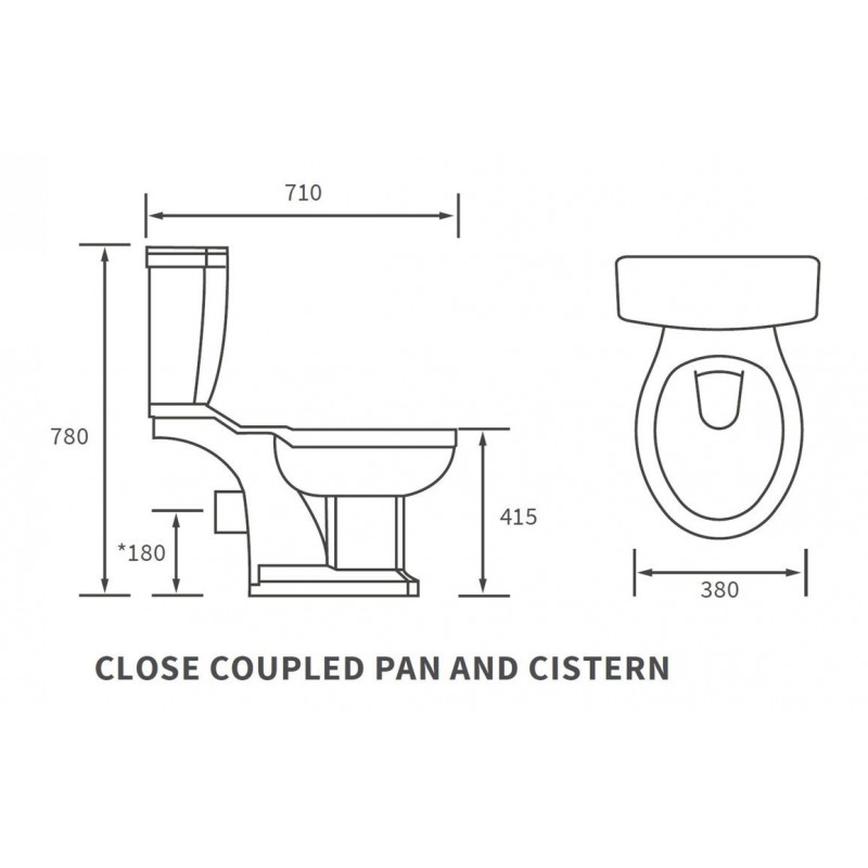 Penge Close Coupled WC W/Brushed Brass Finish & Soft Close Seat