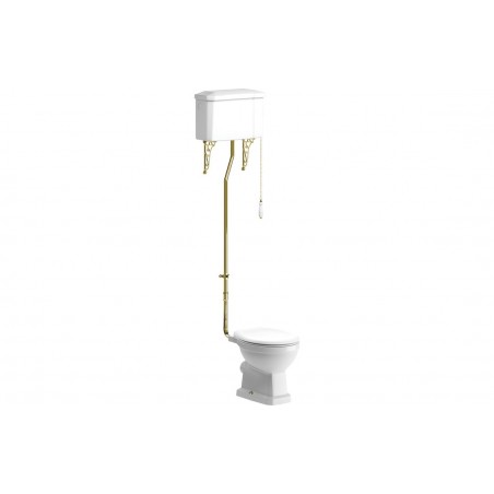 Penge High Level WC w/Brushed Brass Finish & Soft Close Seat