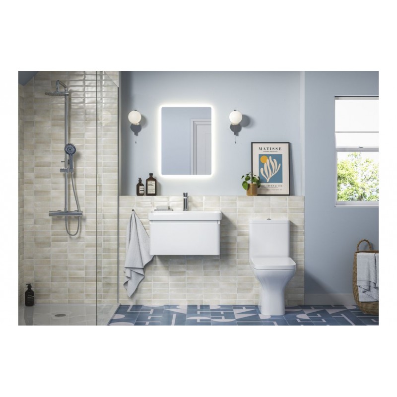 Pluto 350mm Wall Hung 1 Door Tall Unit - Matt White