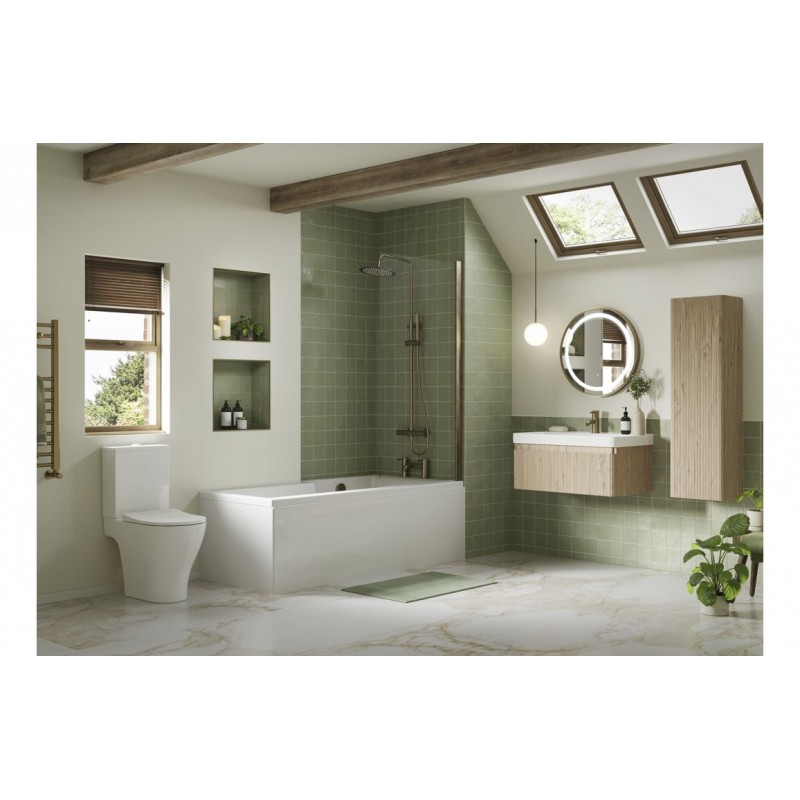 Oak 805mm Wall Hung 1 Drawer Basin Unit & Basin - Textured Oak