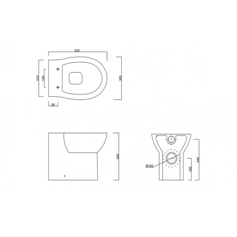 2Go Rimless Back To Wall WC & Soft Close Seat