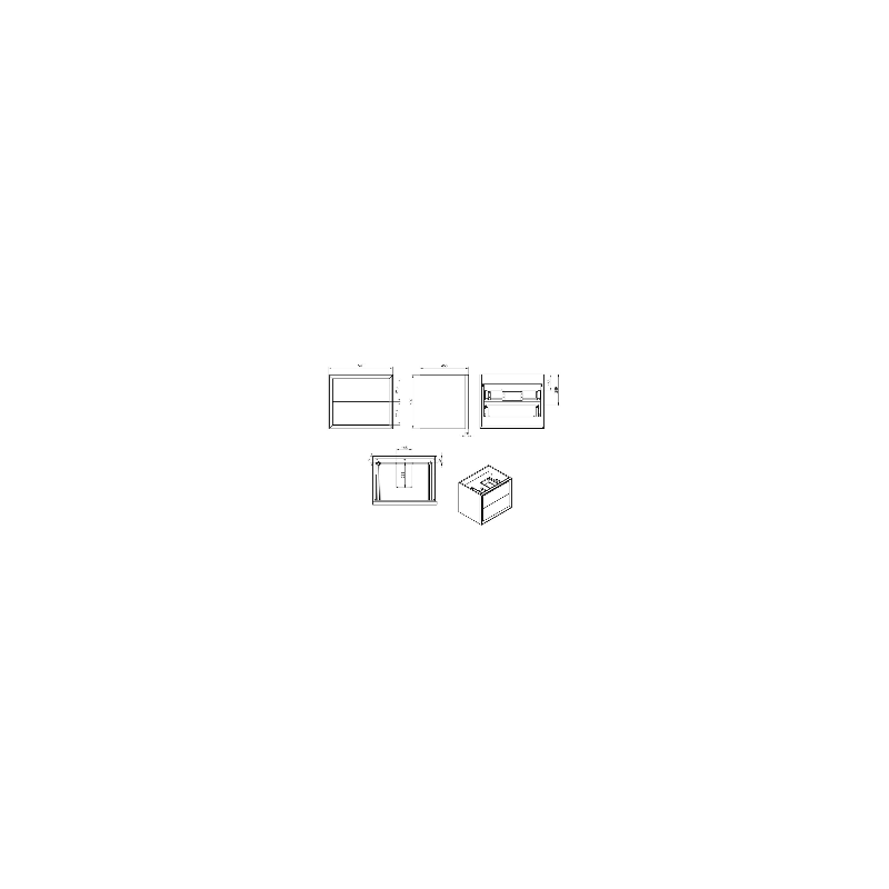 Peach 600mm Wall Hung 2 Drawer Basin Unit & Top