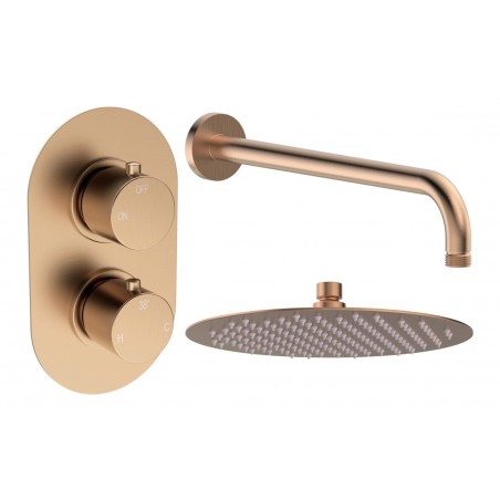 Barley Round Shower Valve & Kit Pack 1 - Brushed Bronze
